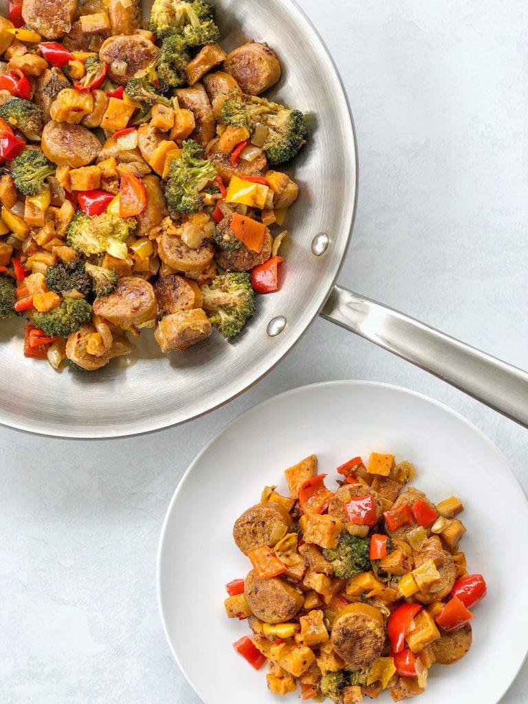 Vegan Sausage and Vegetable Skillet - The Urben Life
